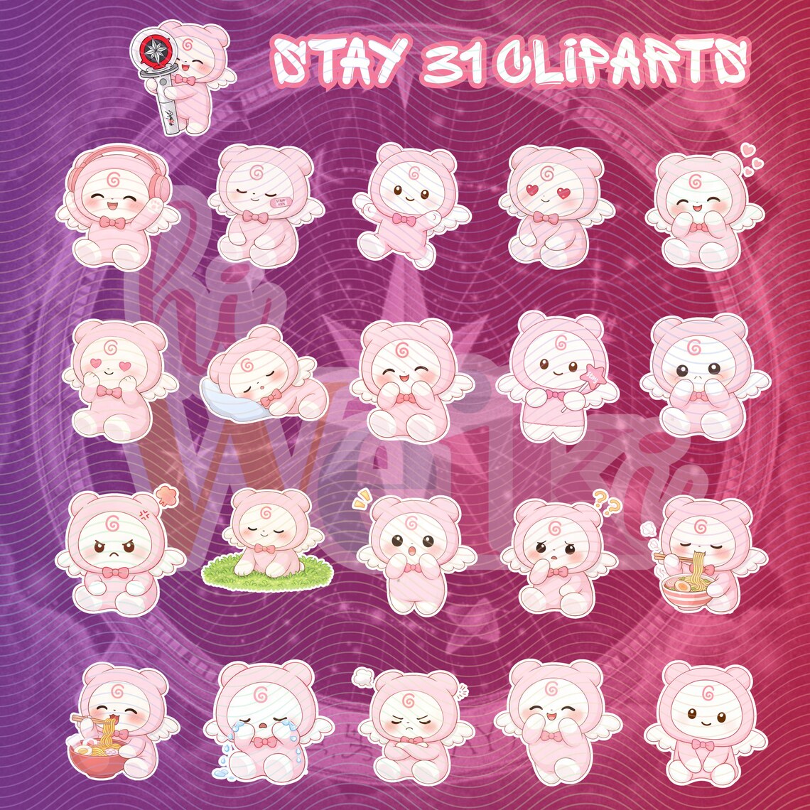 Kpop Stay Stray Kids Clipart PNG Bundle, 21 Cute Digital Stickers for ...