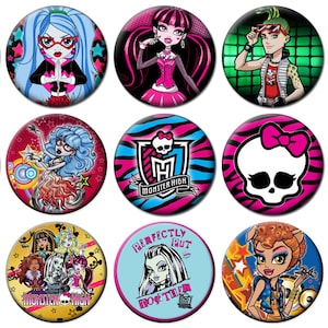 1 MONSTER HIGH Set 3 Lot of 15 Buttons Pin Back Button Badge - Etsy