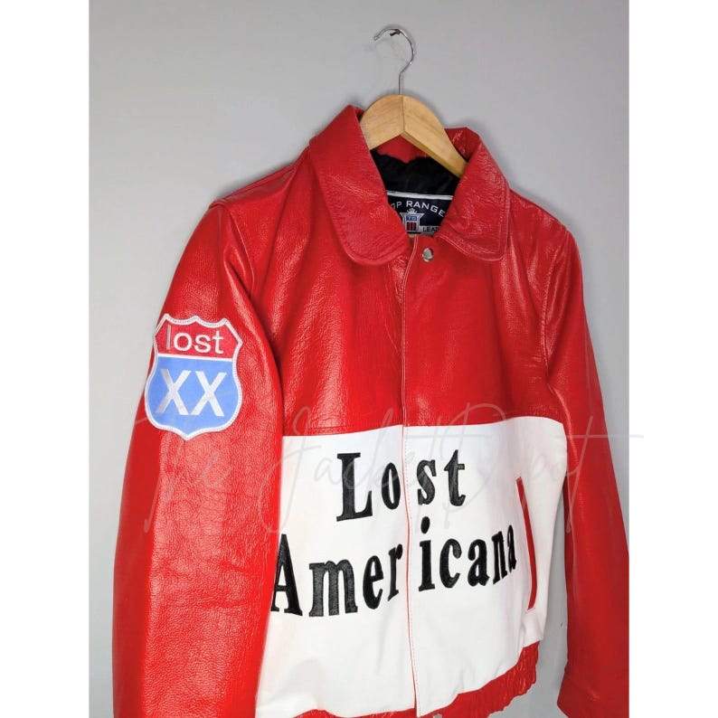 Machine Gun Kelly Lost Americana Oversized Jacket | MGK Red Leather ...