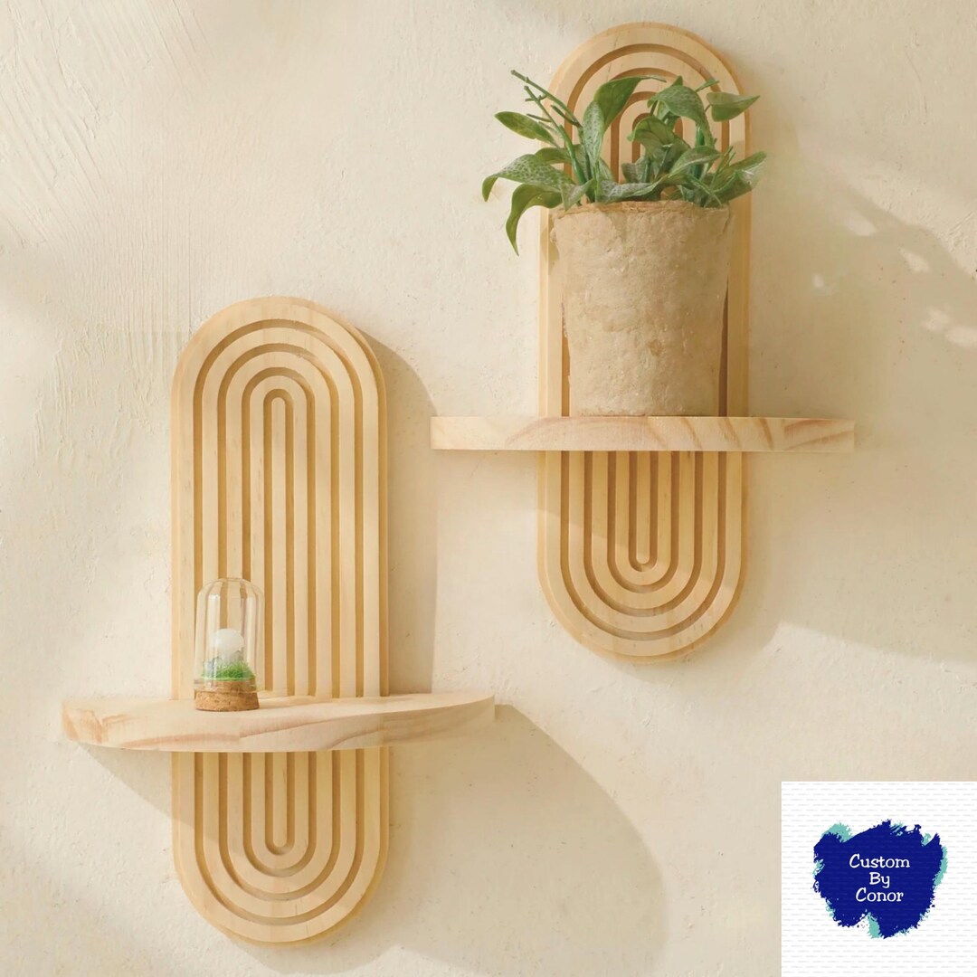 Modern Boho Wooden Wall Shelf, Curved Arch Design - Etsy
