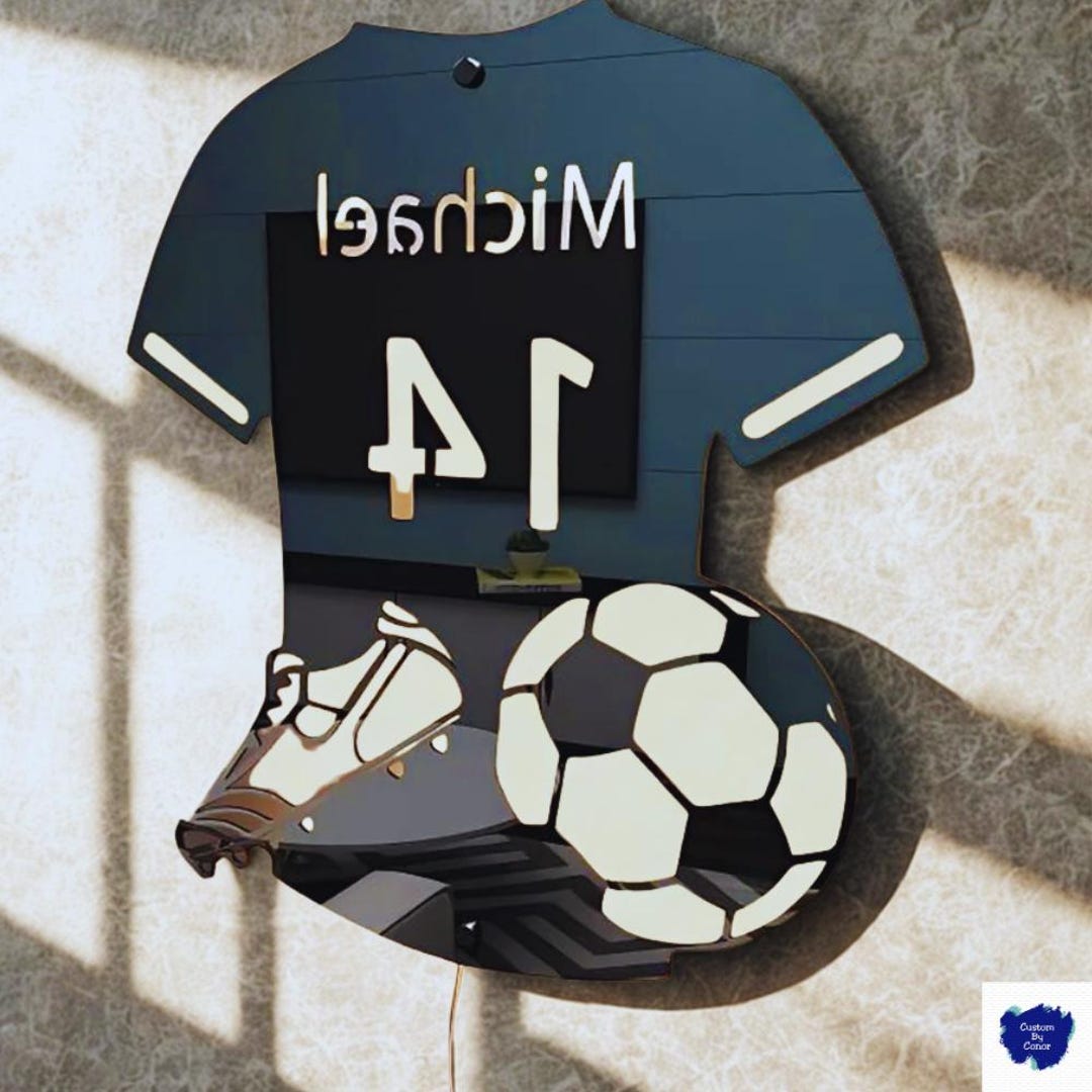 Personalized LED Football Mirror - Etsy
