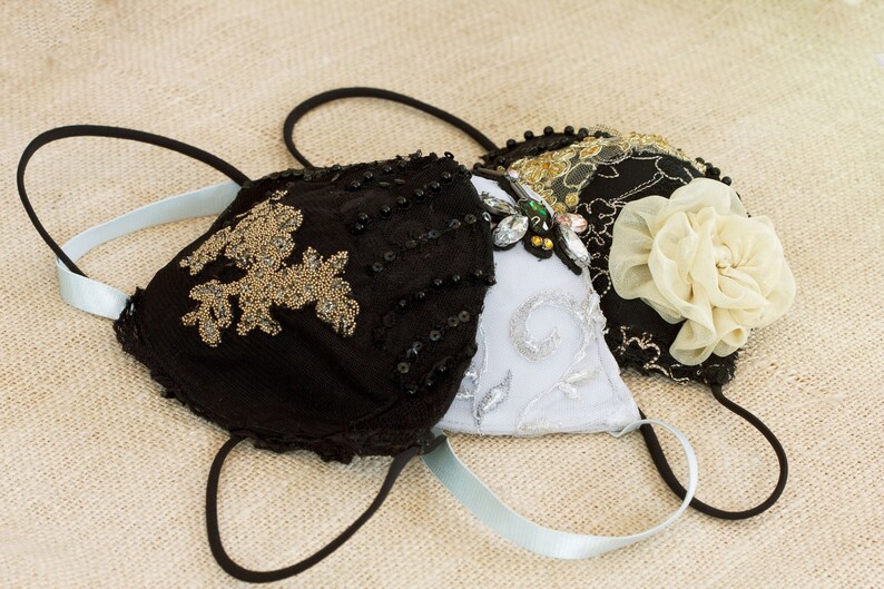 Face Mask Bra, Ultra Soft Satin Fabric Handmade, Dust Face Masks, Eco ...