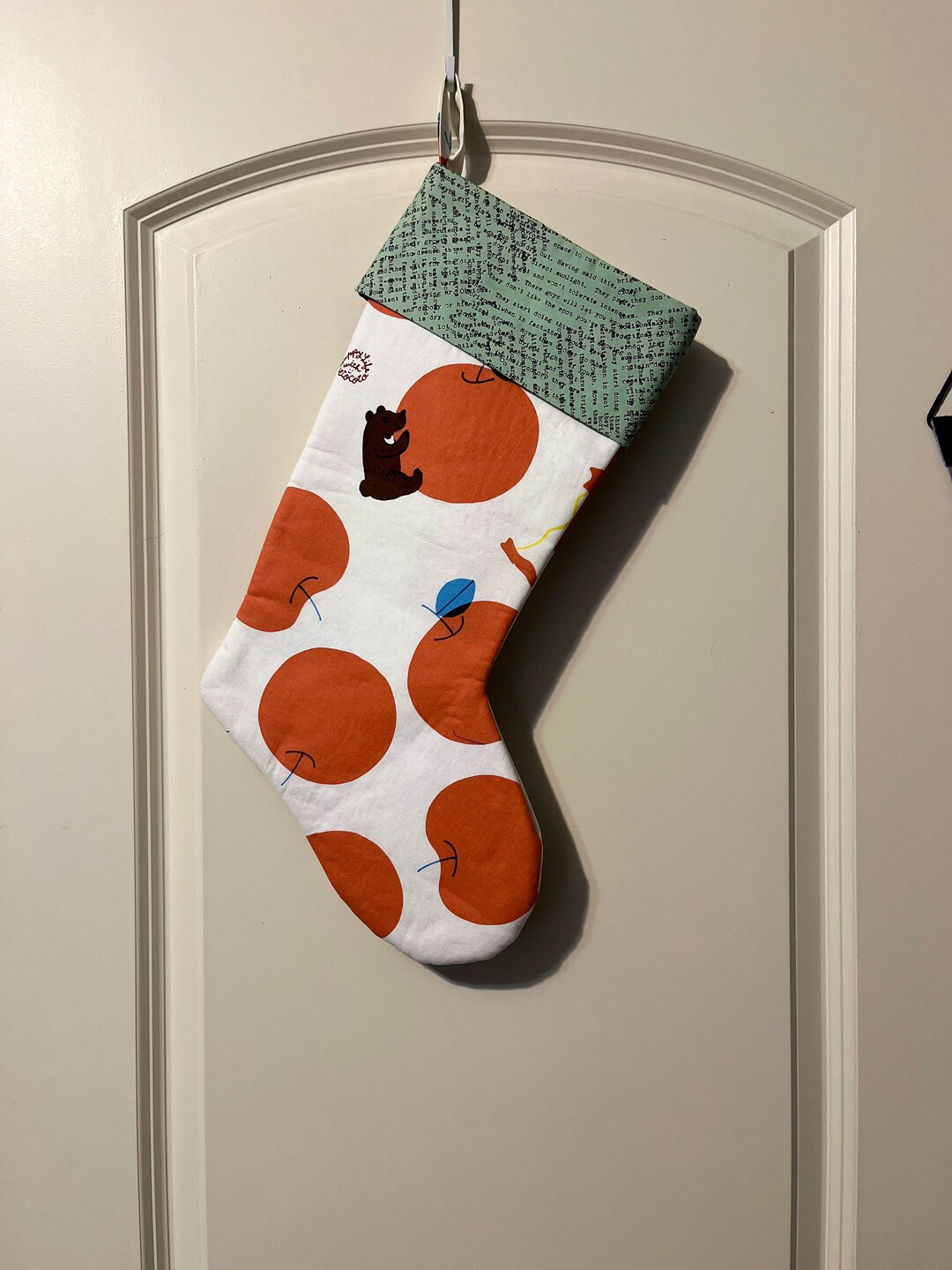 Bear With Apples Holiday Stocking NO S&H - Etsy