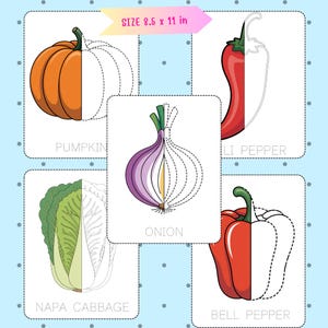 Coloring Pages,vegetable Tracing for Kids,printable Worksheets,pdf Size ...