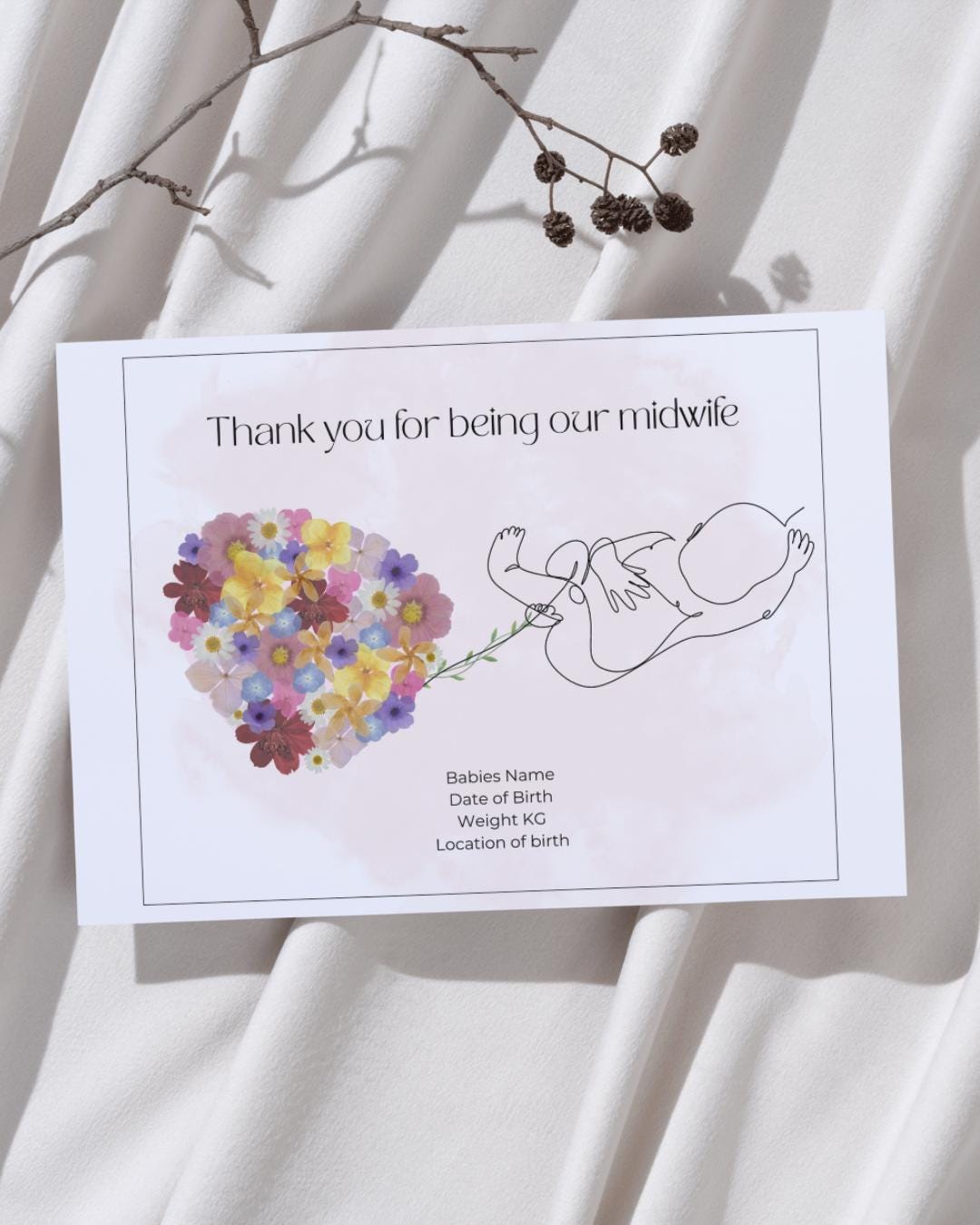 Minimalist Baby & Placenta Art – Digital Download | Midwife Thank You ...
