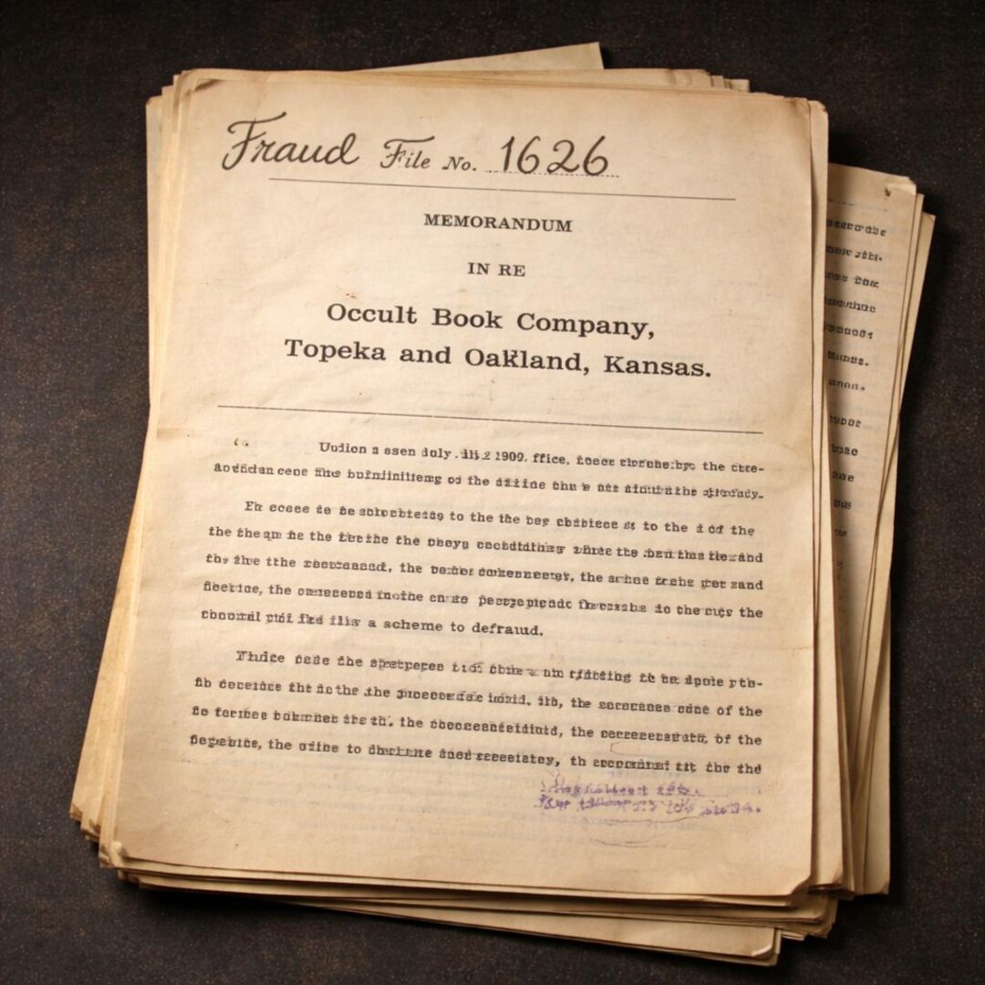 Occult Book Company Fraud Case (1902) – Mail-based Income Scheme, Early ...