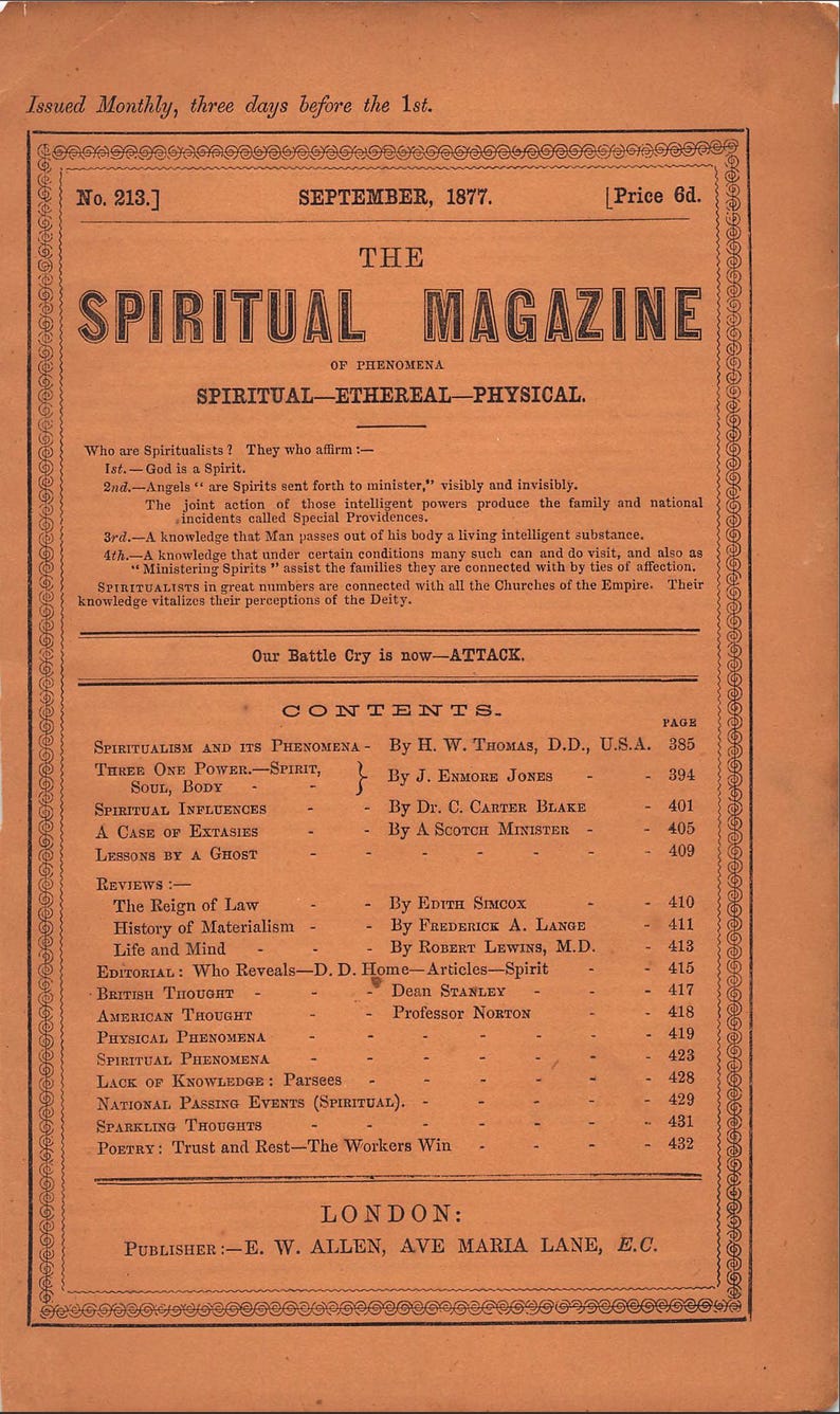 THE SPIRITUAL MAGAZINE (1860–1877) — Complete Victorian Spiritualism ...