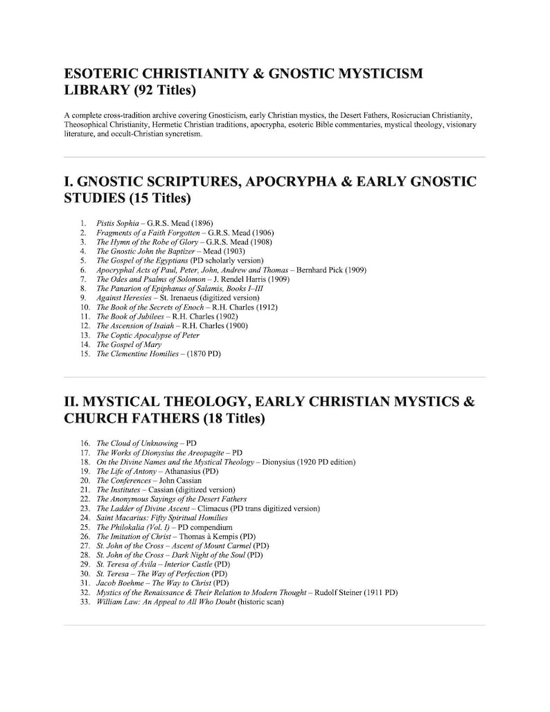 Esoteric Christianity & Gnostic Mysticism Library (92 PDF Archive ...
