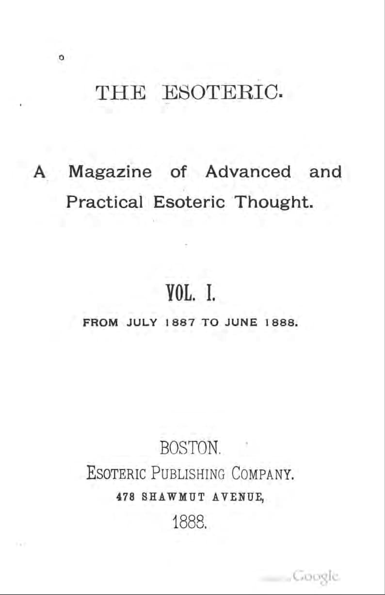 The Esoteric (1887–1899) Complete Digital Archive – 12 Volumes, 7,000 ...