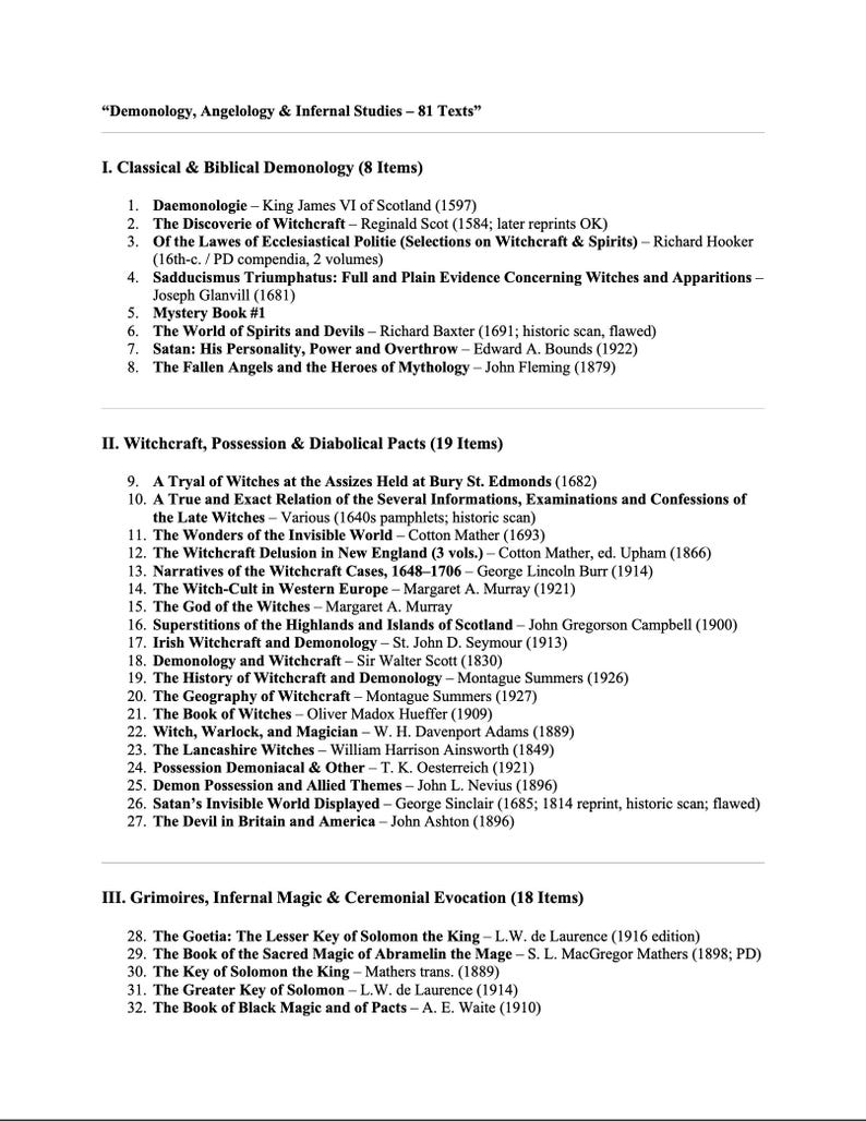 Demonology, Angelology, Infernal Studies Library – 81 Rare PDF Texts on ...