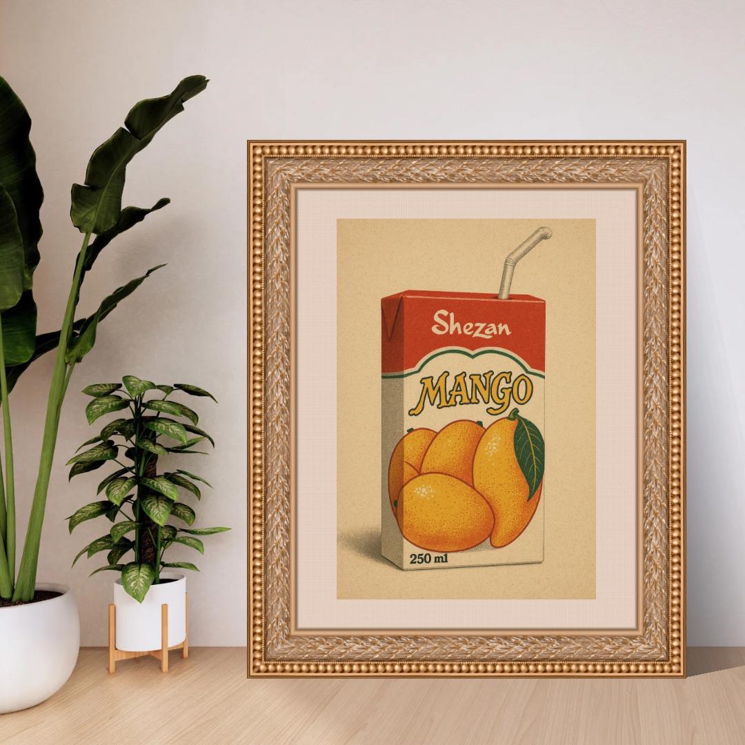 Shezan Mango Juice Box Art Print: Retro Desi Kitchen Decor (digital ...