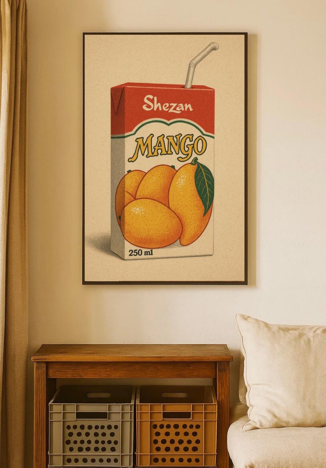 Shezan Mango Juice Box Art Print: Retro Desi Kitchen Decor (digital ...