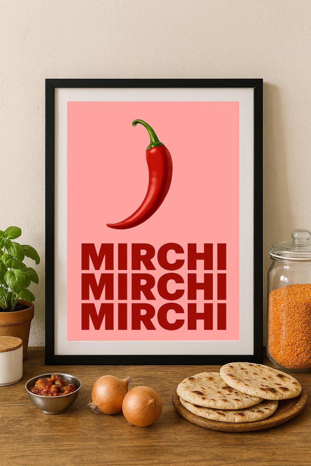 Mirchi Chili Print – Bold Desi Kitchen Art (PNG, PDF, JPEG) - Etsy