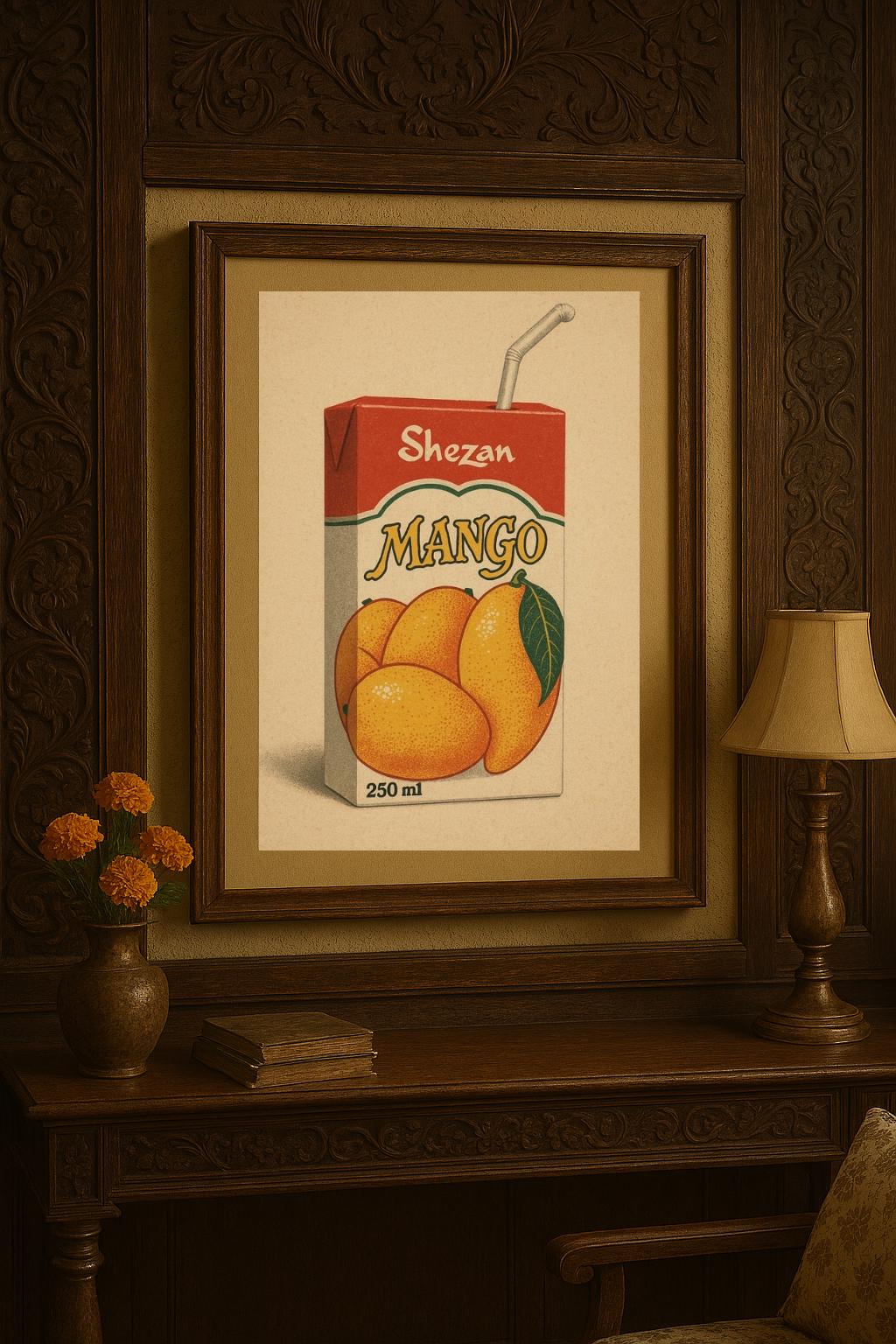 Shezan Mango Juice Box Art Print: Retro Desi Kitchen Decor (digital ...