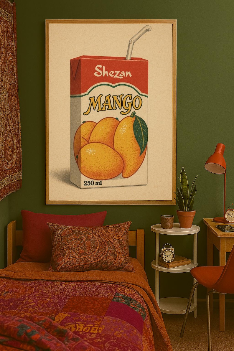 Shezan Mango Juice Box Art Print: Retro Desi Kitchen Decor (digital ...