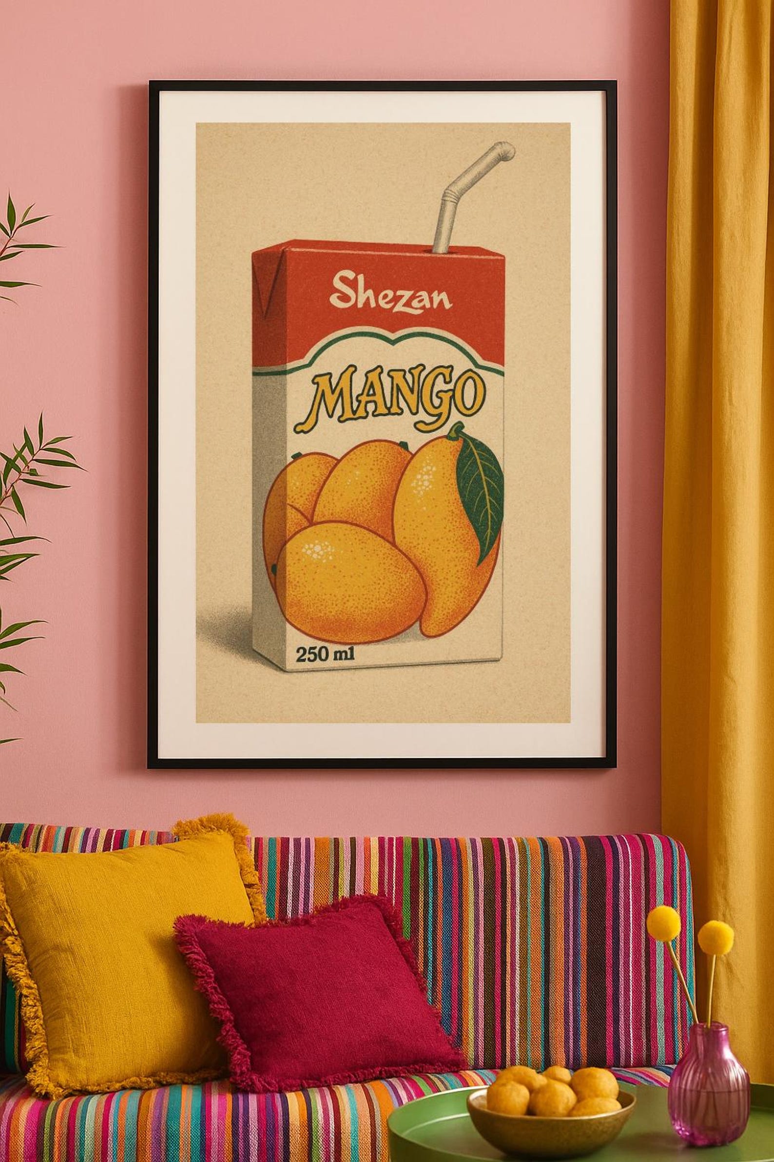 Shezan Mango Juice Box Art Print: Retro Desi Kitchen Decor (digital ...