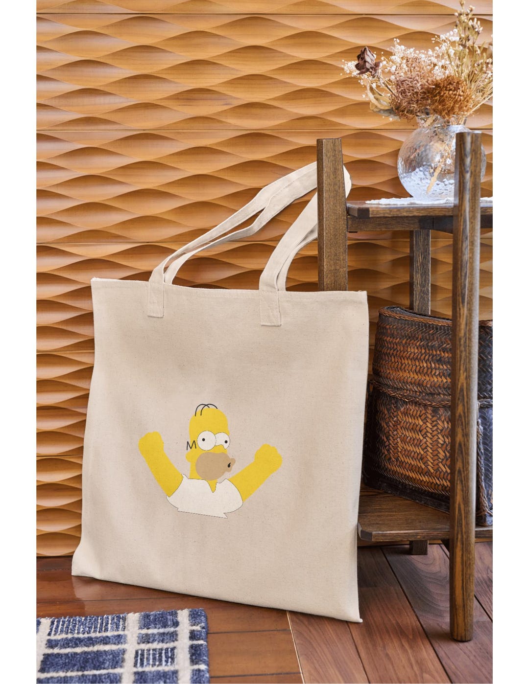 Homer Simpson Canvas Tote Bag | Funny Cartoon | Colour Block Art Print ...
