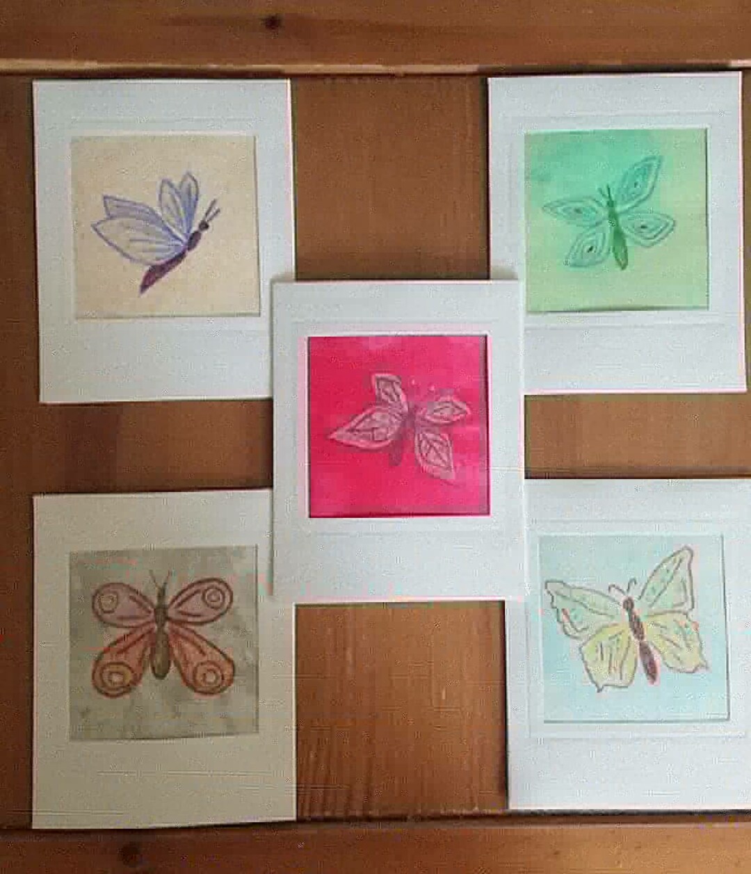 Butterfly Pictures. 5 Hand Drawn Original Small Pictures in Aperture ...