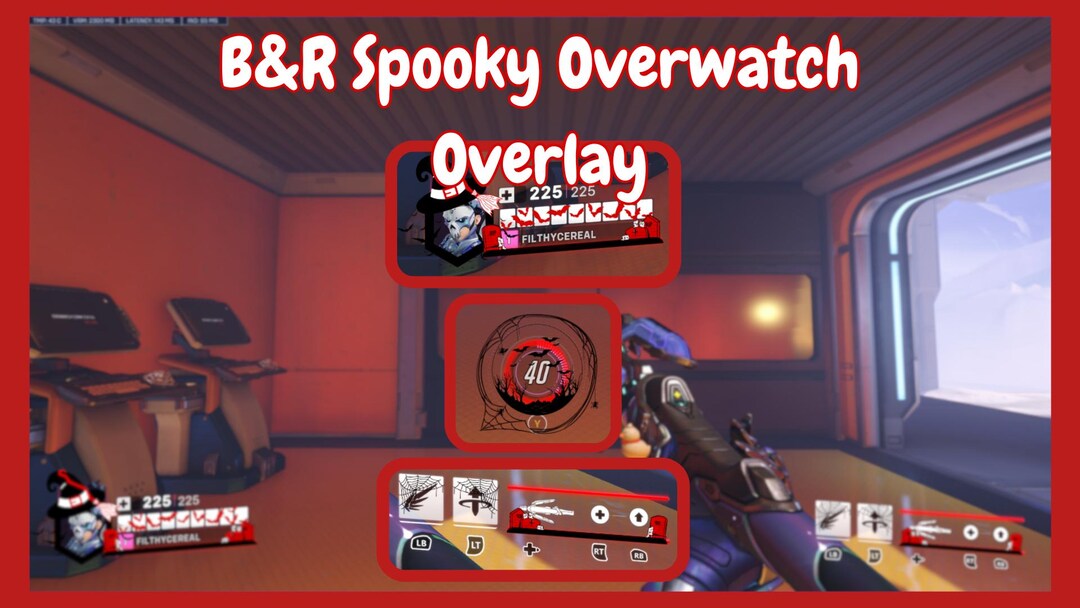 Spooky Overwatch Overlay | Halloween Themed HUD Design | Black & Red ...