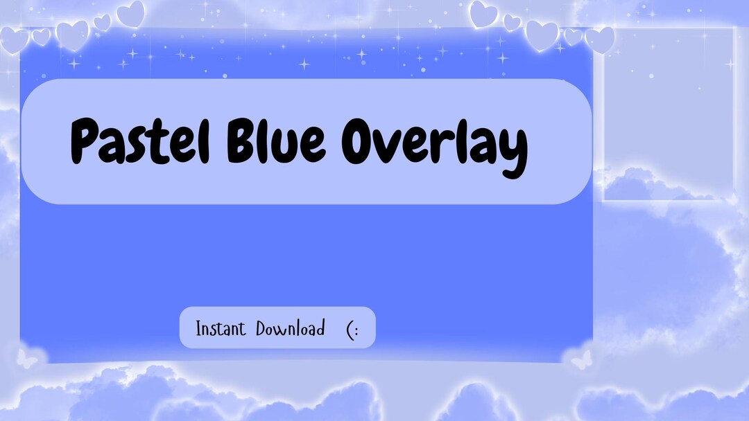 Pastel Blue Stream Overlay: Glow Twitch Overlay (digital Download) - Etsy