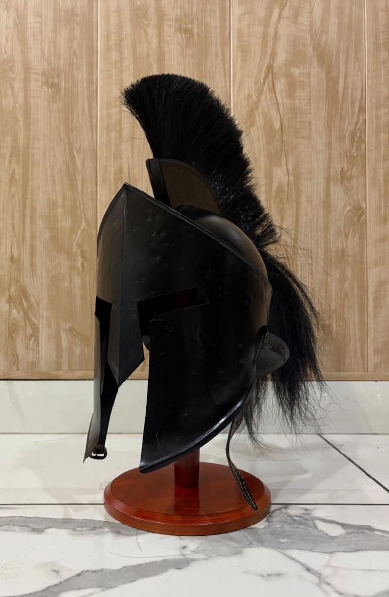 Handmade Medieval Black King Leonidas Helmet | Wearable Spartan Helmet ...
