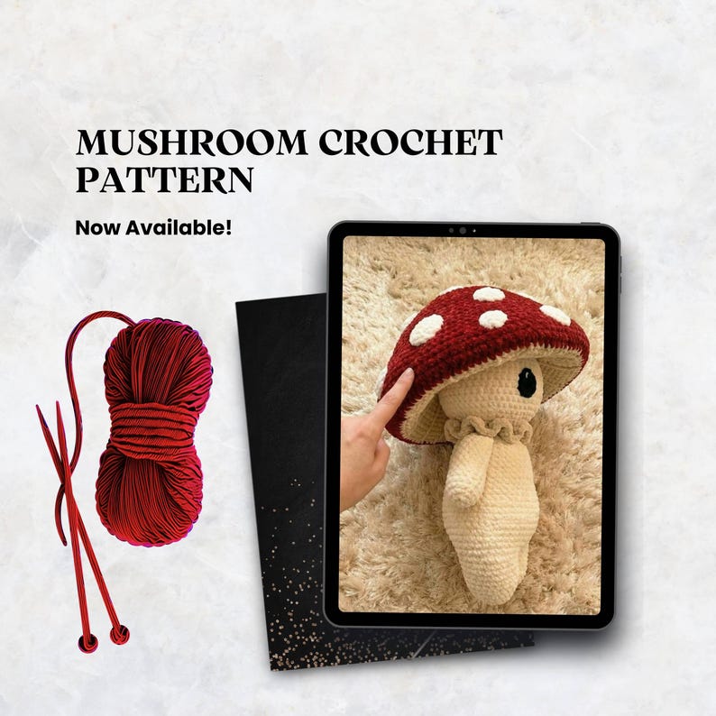 Giant Mushroom Crochet Pattern | PDF Amigurumi Toadstool | Cottagecore ...