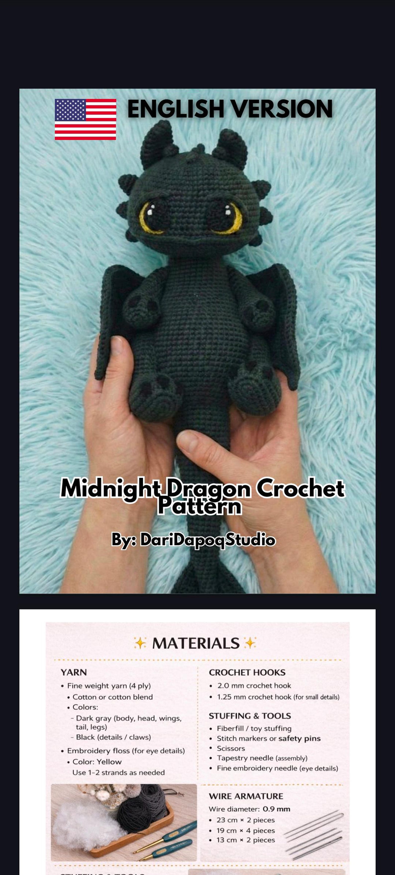 Poseable Dragon Crochet Pattern • Wire Armature Toy PDF (english ...