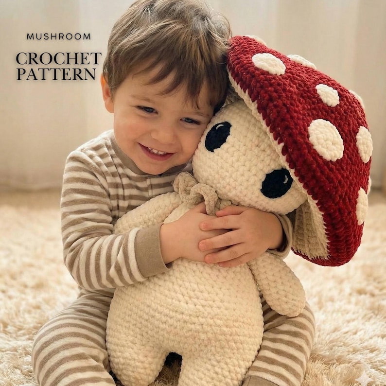 Giant Mushroom Crochet Pattern | PDF Amigurumi Toadstool | Cottagecore ...