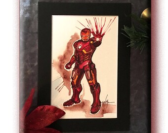 Iron Man Water Color - Etsy