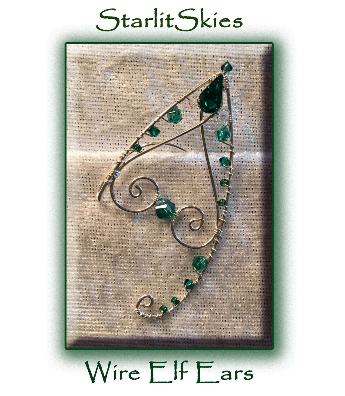 Wire Elf Ears Crafted in Sterling Silver Wire and Teal - Etsy