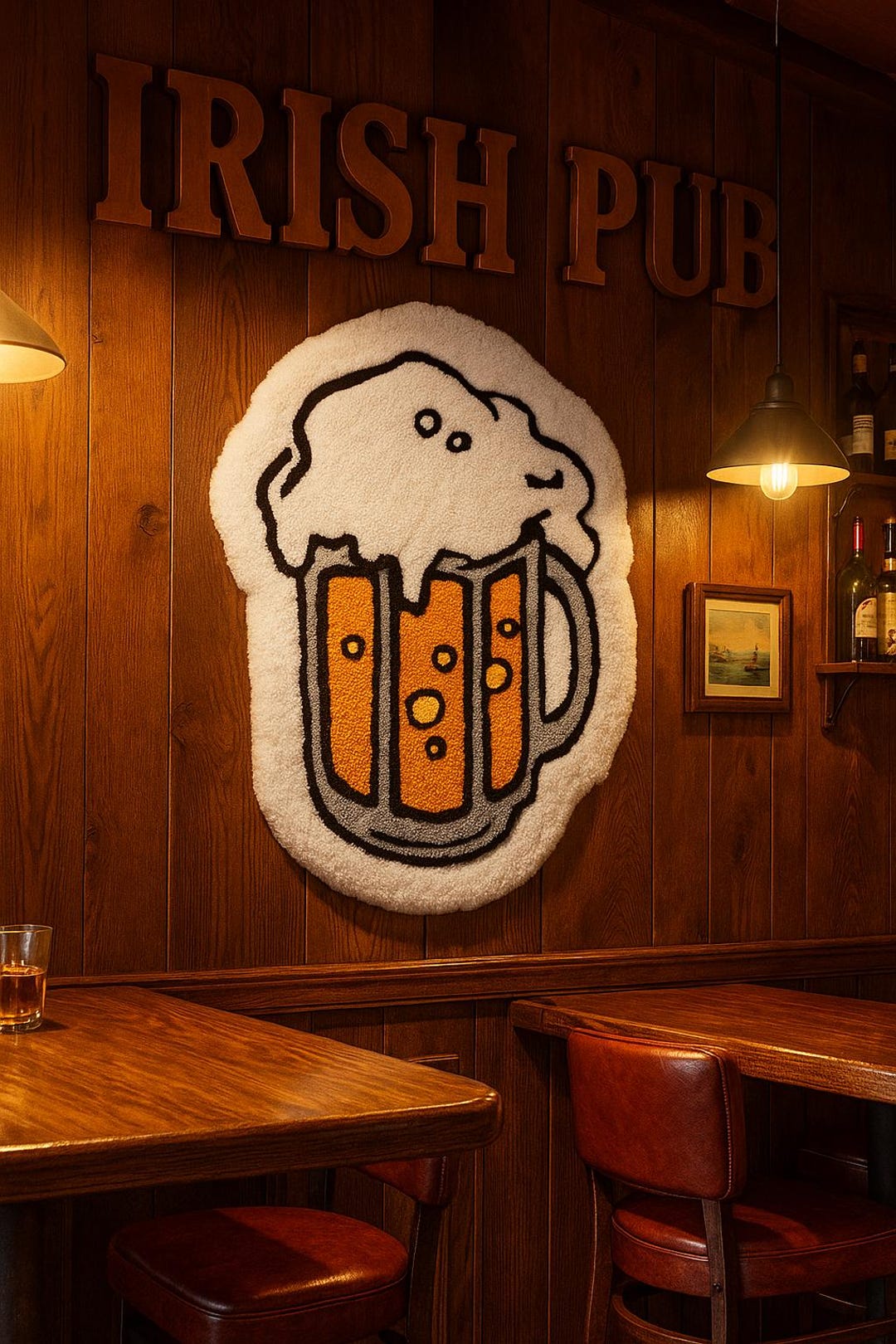 Handmade Beer Mug Rug – Tufted Funny Novelty Rug, 64x45cm – Bar Decor ...