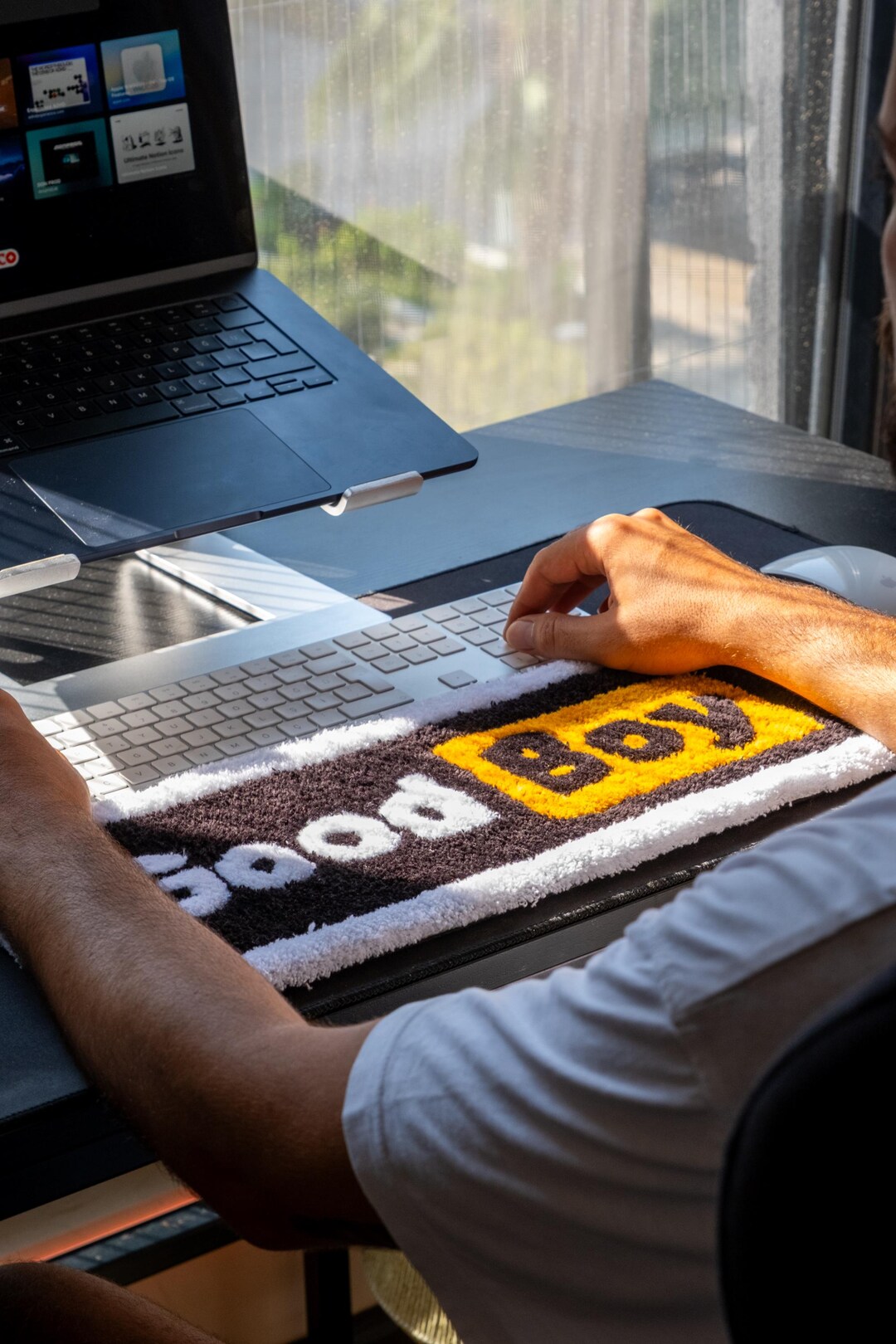Keyboard Wrist Rest, Desk Rug, Gaming, Tufted Keyboard Wrist Rest ...