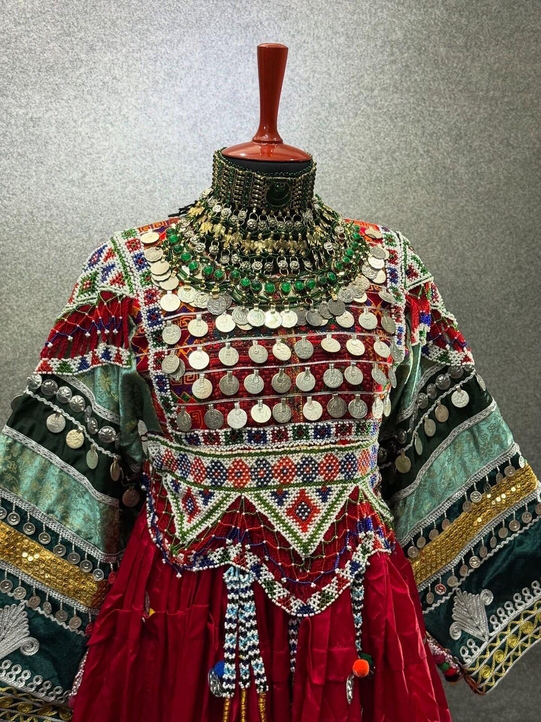 Handmade Traditional Afghan Kuchi Dress With Embroidered Mirror Work ...