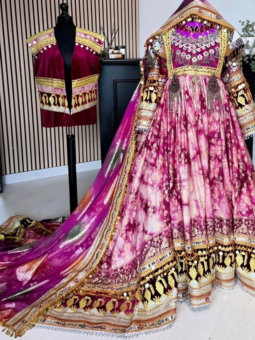 Vintage Afghan Kuchi Dress | Traditional Hand-embroidered Tribal Gown ...