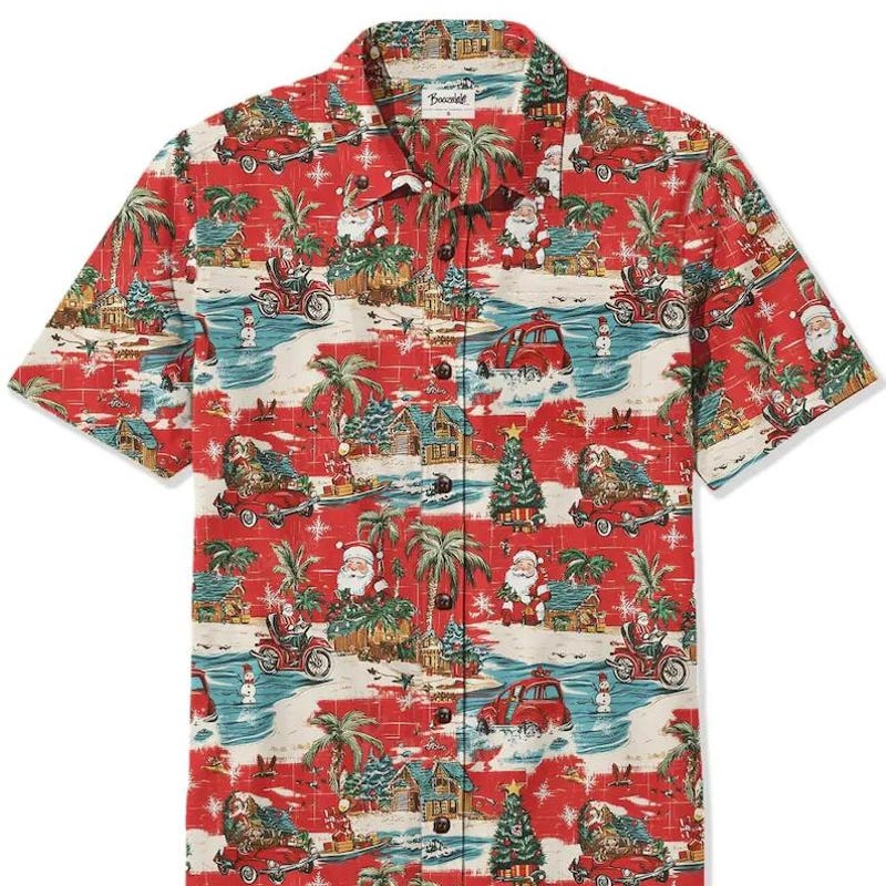 Christmas Aloha Shirt Men - Etsy