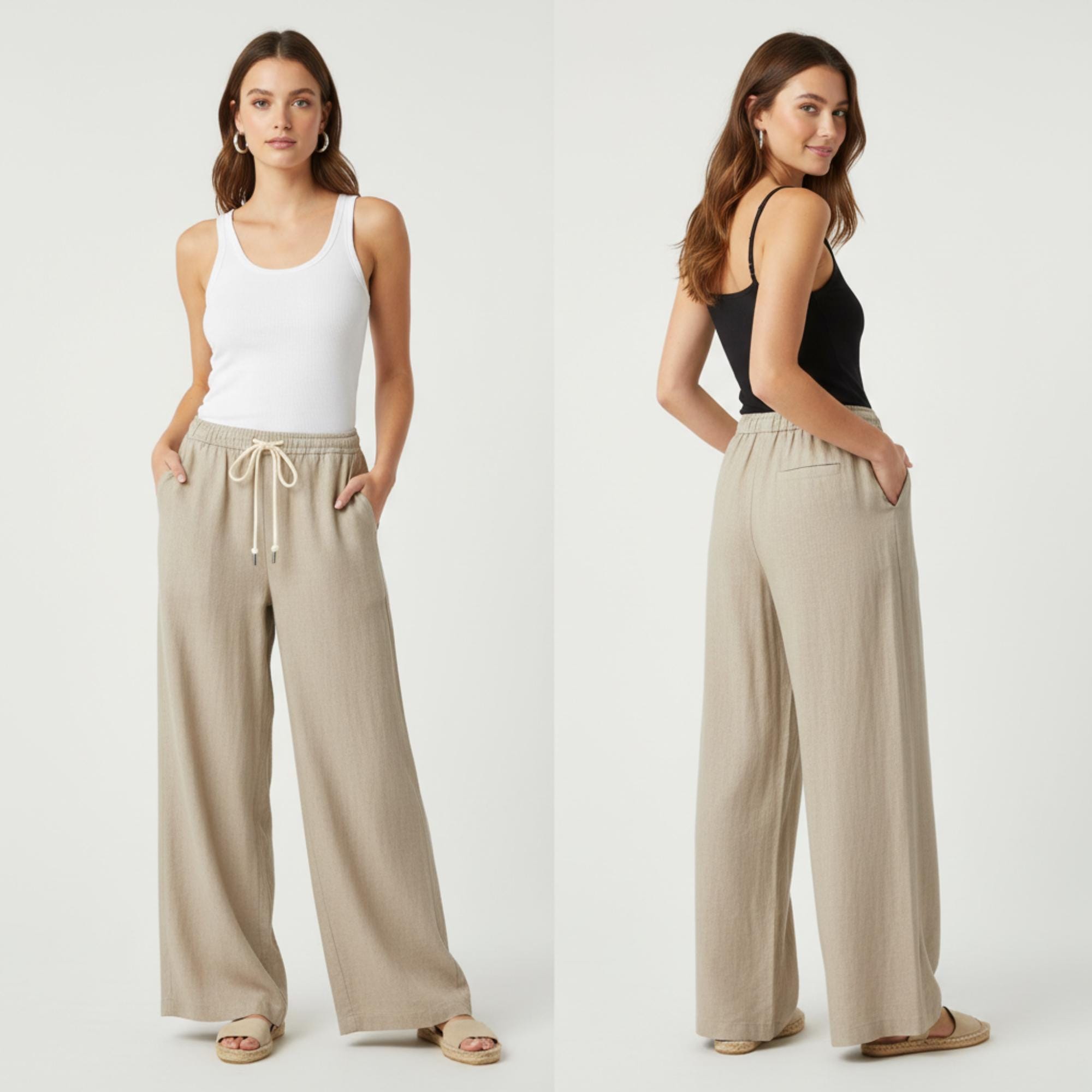 Elastic Wide Leg Pants Sewing Pattern PDF | Women’s Palazzo Trousers ...