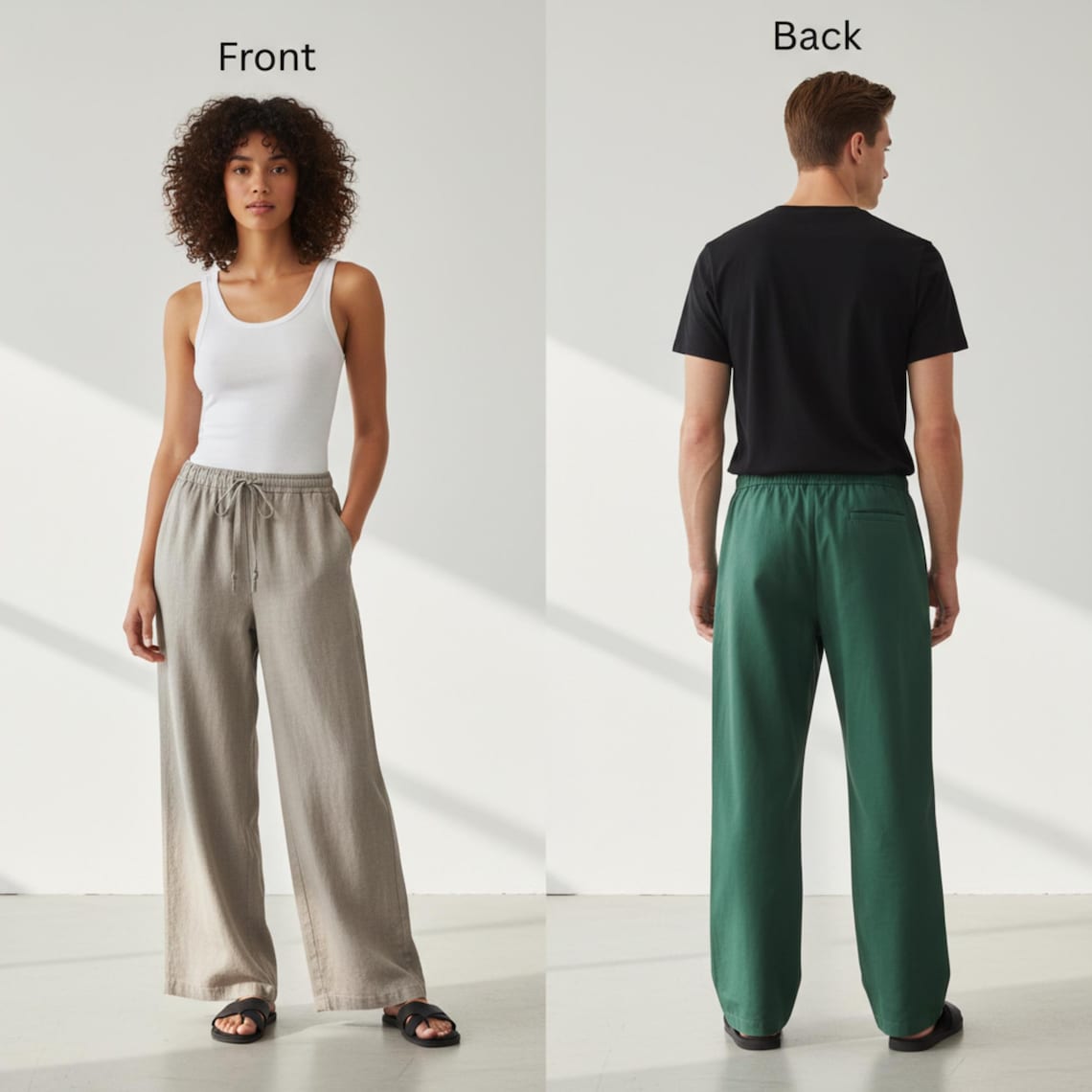 Elastic Wide Leg Pants Sewing Pattern PDF | Women’s Palazzo Trousers ...