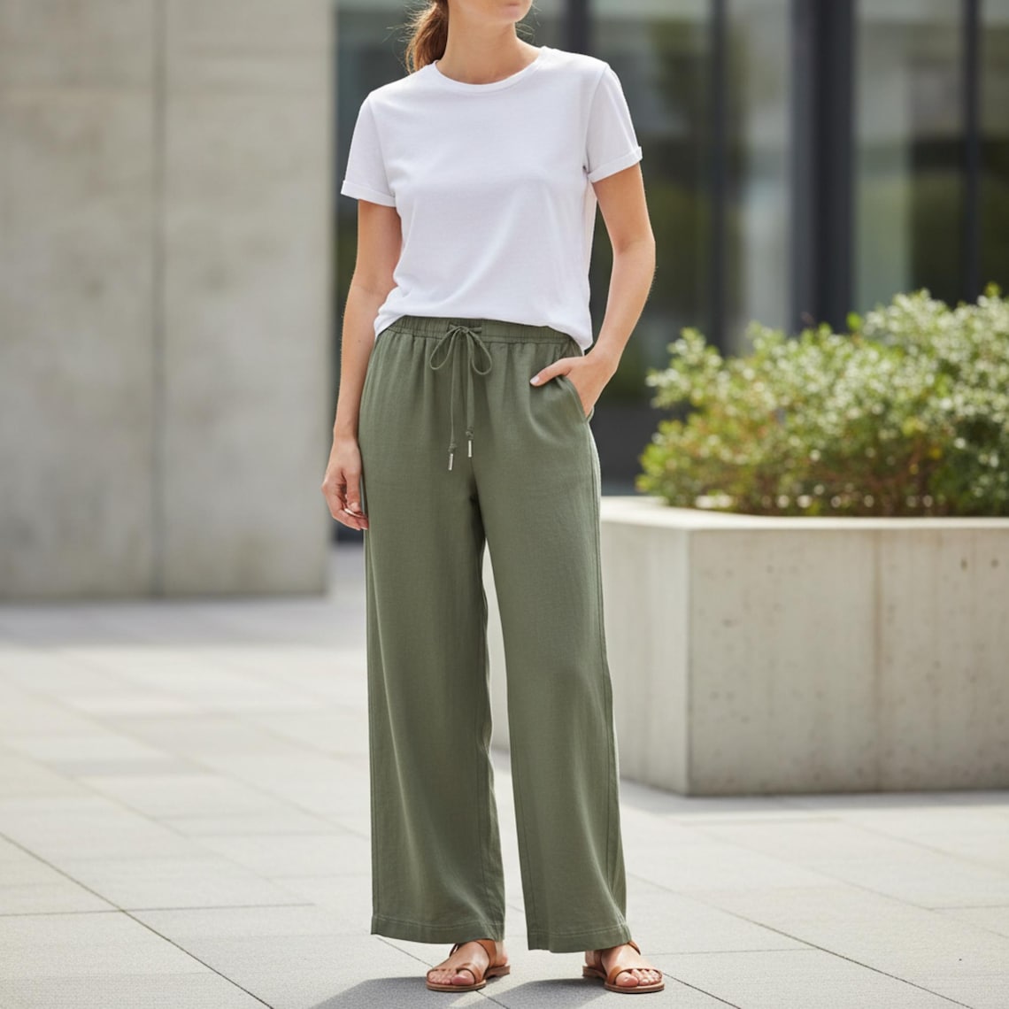 Elastic Wide Leg Pants Sewing Pattern PDF | Women’s Palazzo Trousers ...