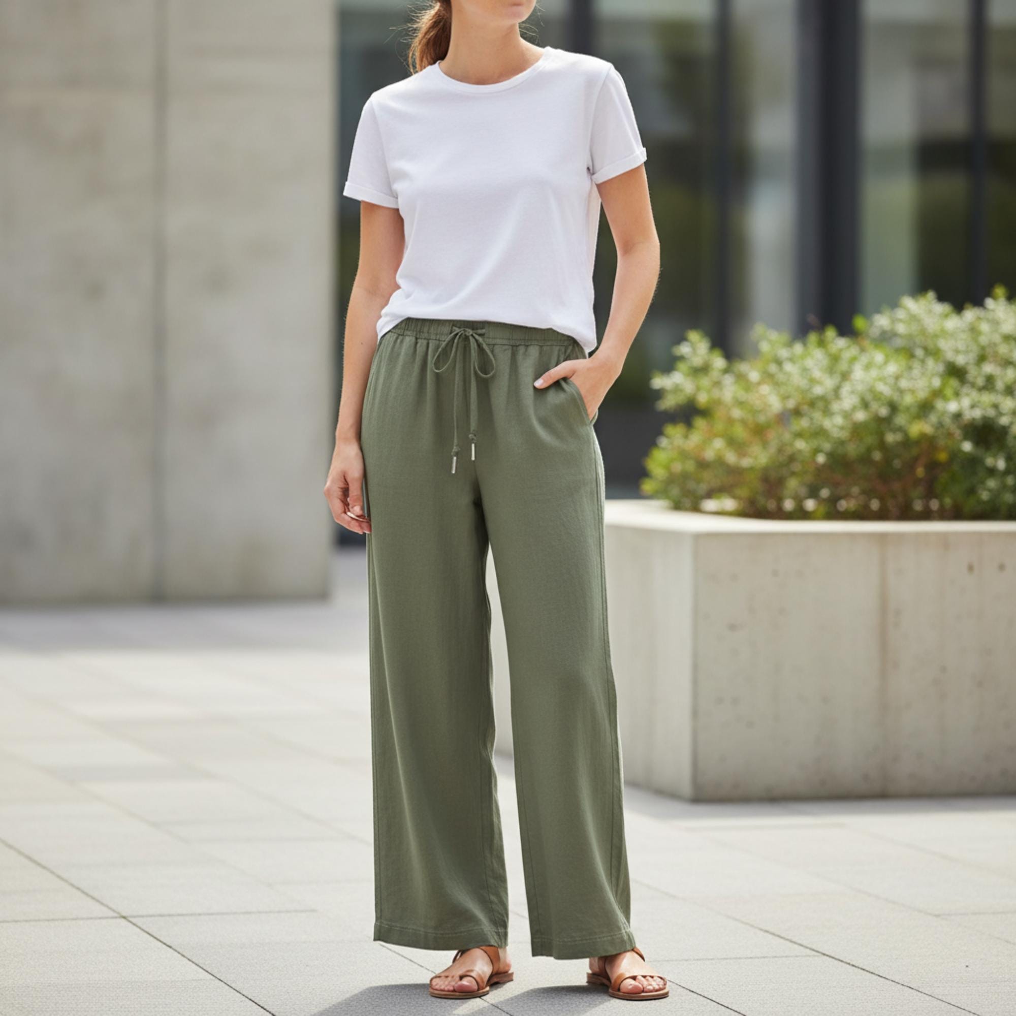 Elastic Wide Leg Pants Sewing Pattern PDF | Women’s Palazzo Trousers ...