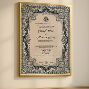 Nikkah Nama Printable, Islamic Nikah Certificate, Muslim Marriage Sign ...