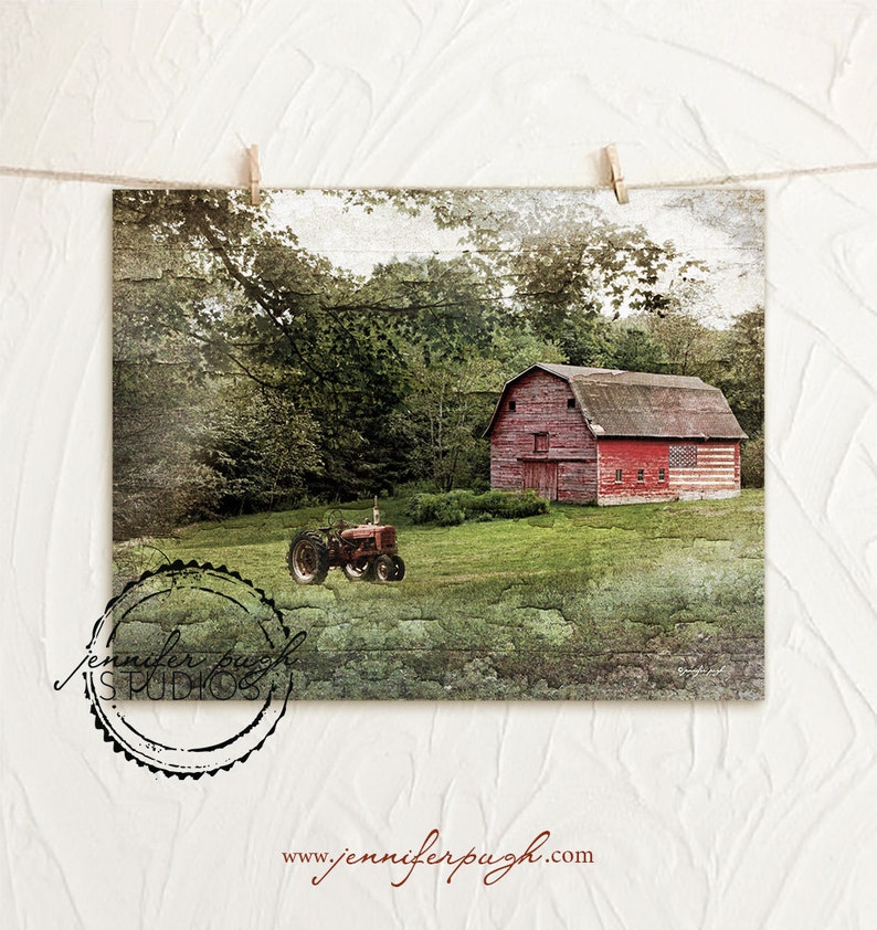 Farmstead Barn 002 - Tractor - Art Print - by Jennifer Pugh - Etsy