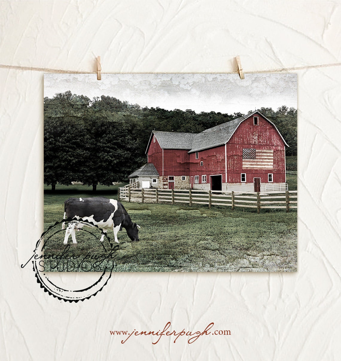 Farmstead Barn 001 Cow Art Print by Jennifer Pugh - Etsy
