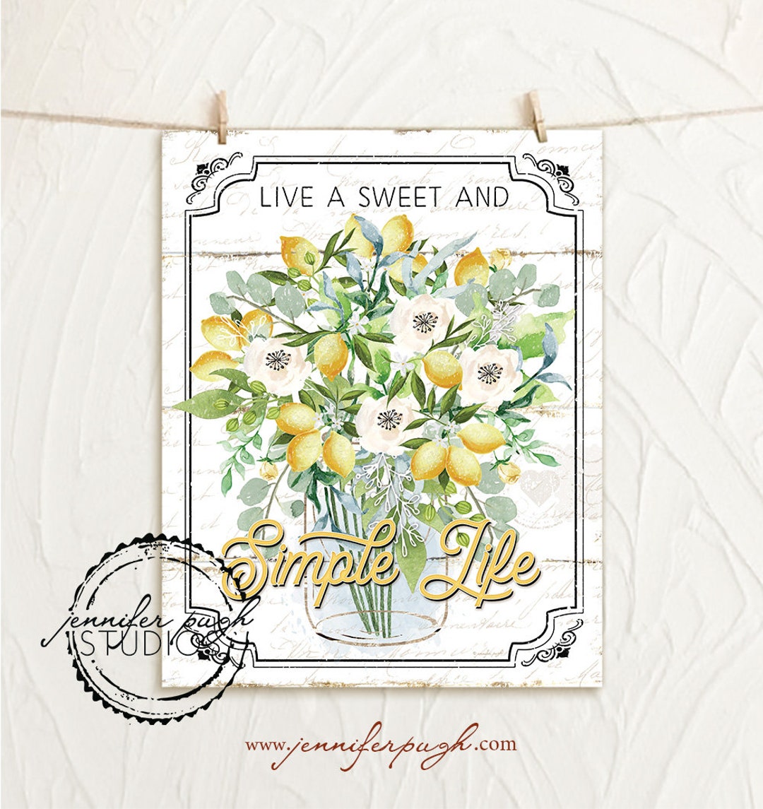 Live Sweet and Simple Life - 11x14 or 8x10 Art Print - by Jennifer Pugh ...