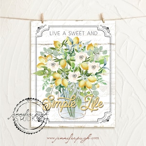 Live Sweet and Simple Life - 11x14 or 8x10 Art Print - by Jennifer Pugh ...