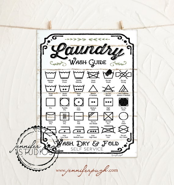Laundry Wash Guide Art Print by Jennifer Pugh - Etsy