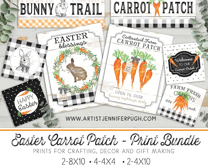 Easter Carrot Patch Art Print Set by Jennifer Pugh - Etsy