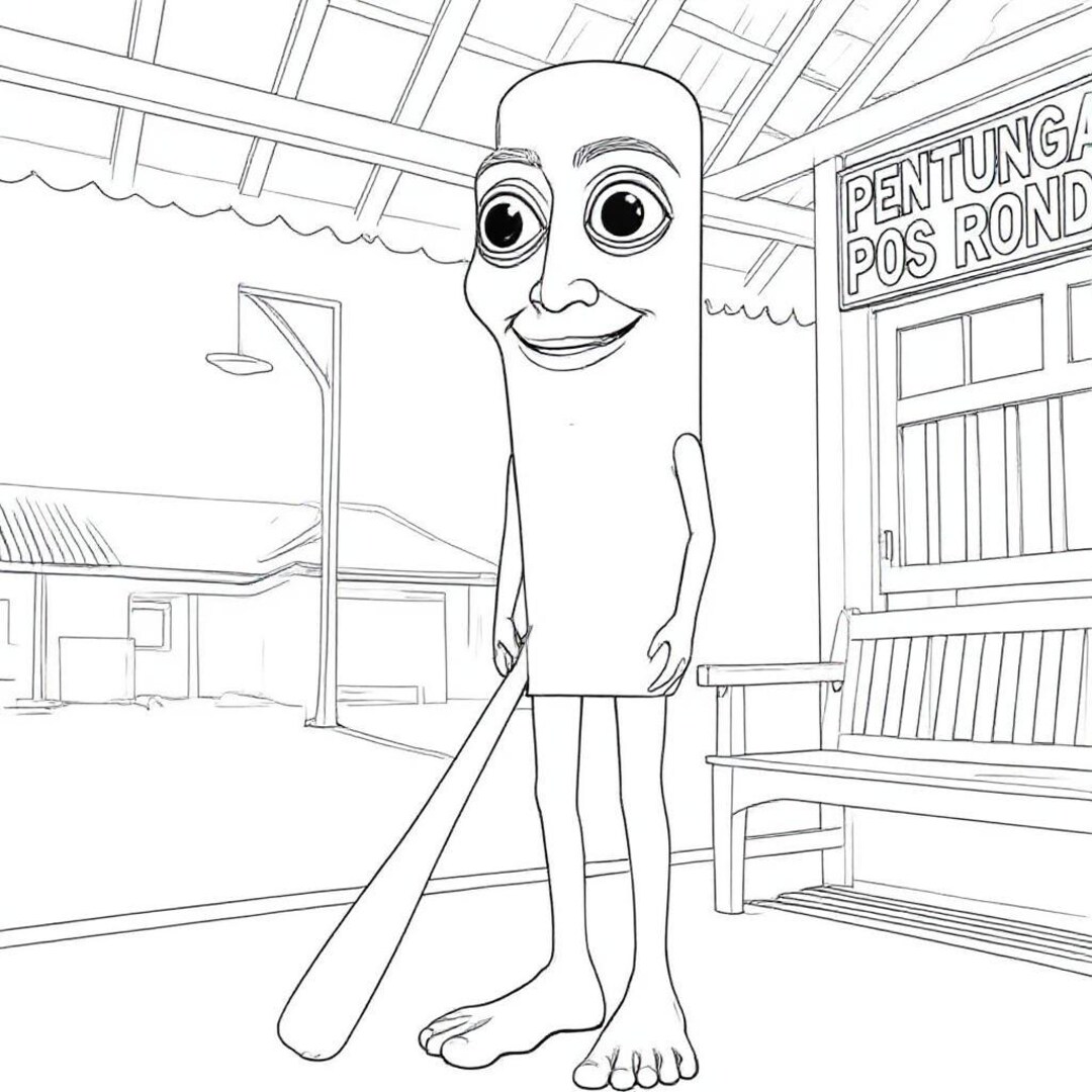 Bundle Coloring Pages _tung Tung Tung Sahur_canva - Etsy