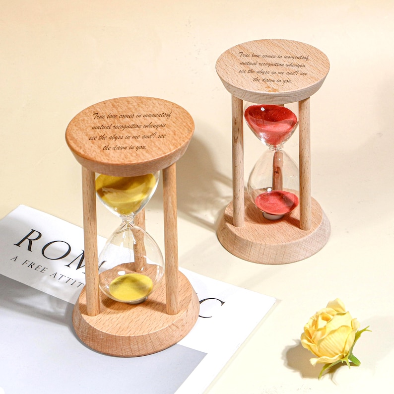 Custom Engraved 3/5/10/15/30minute Hourglass, Personalized Sand Timer ...