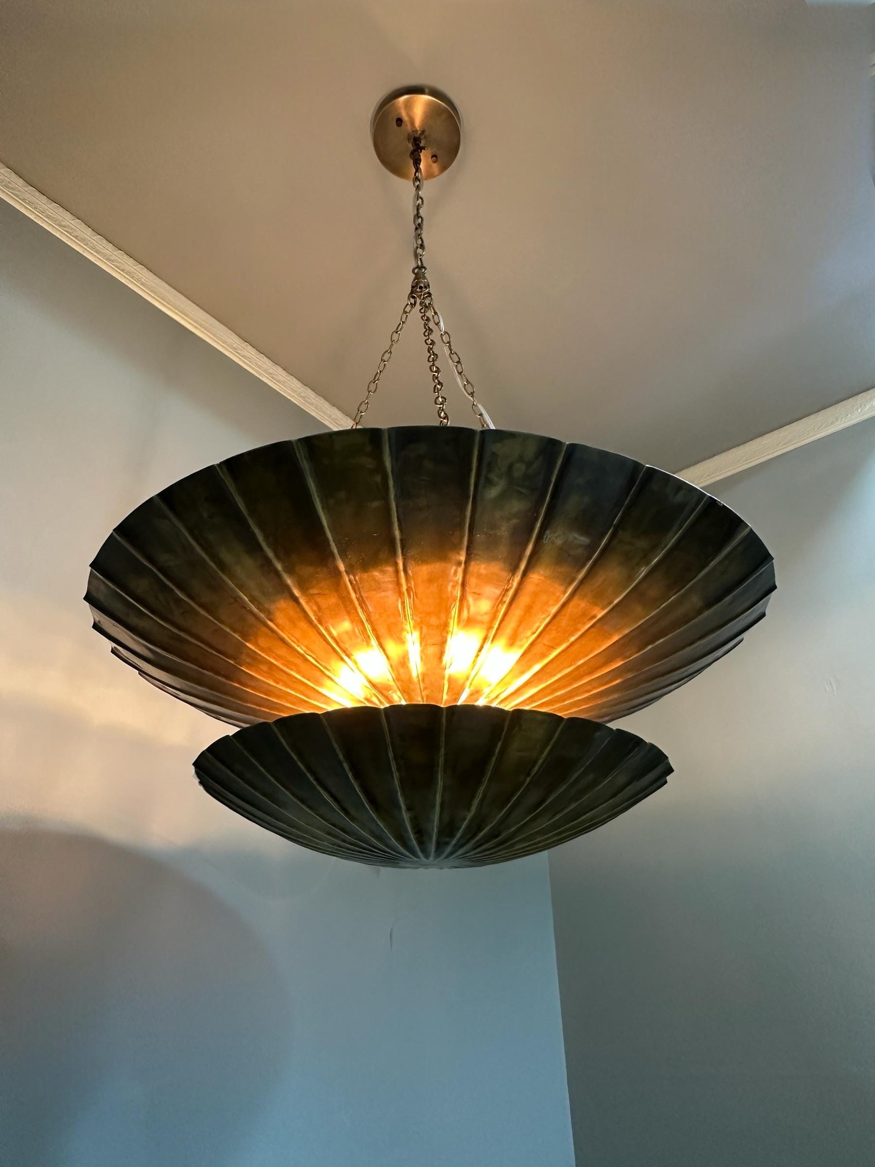 Vintage Double Dome Ceiling Light– Rustic Industrial Farmhouse Lighting ...