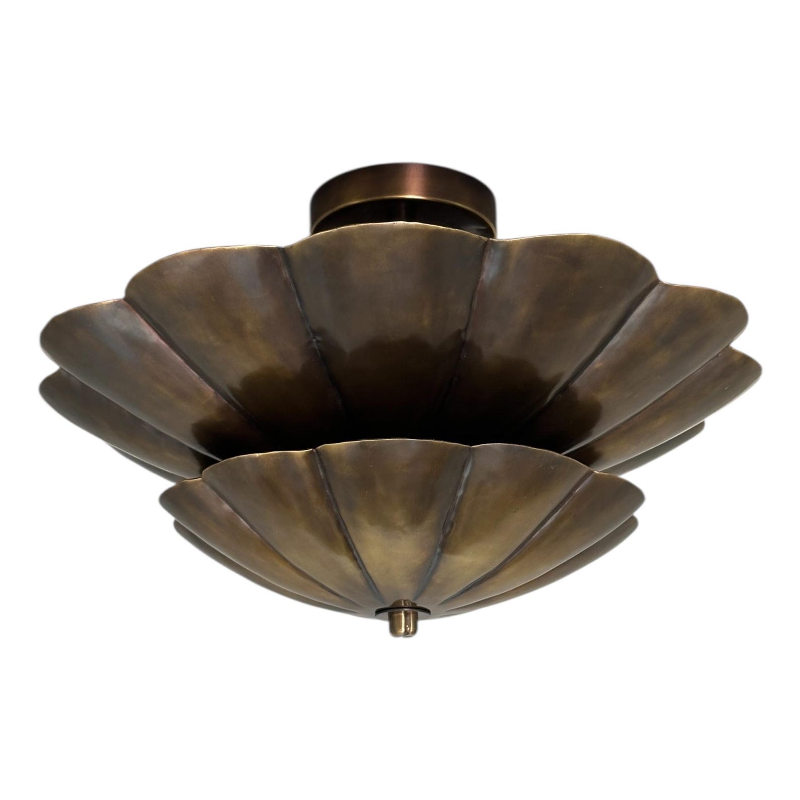 Luxury Handcrafted Brass Ceiling Light | Vintage Floral Semi-flush ...